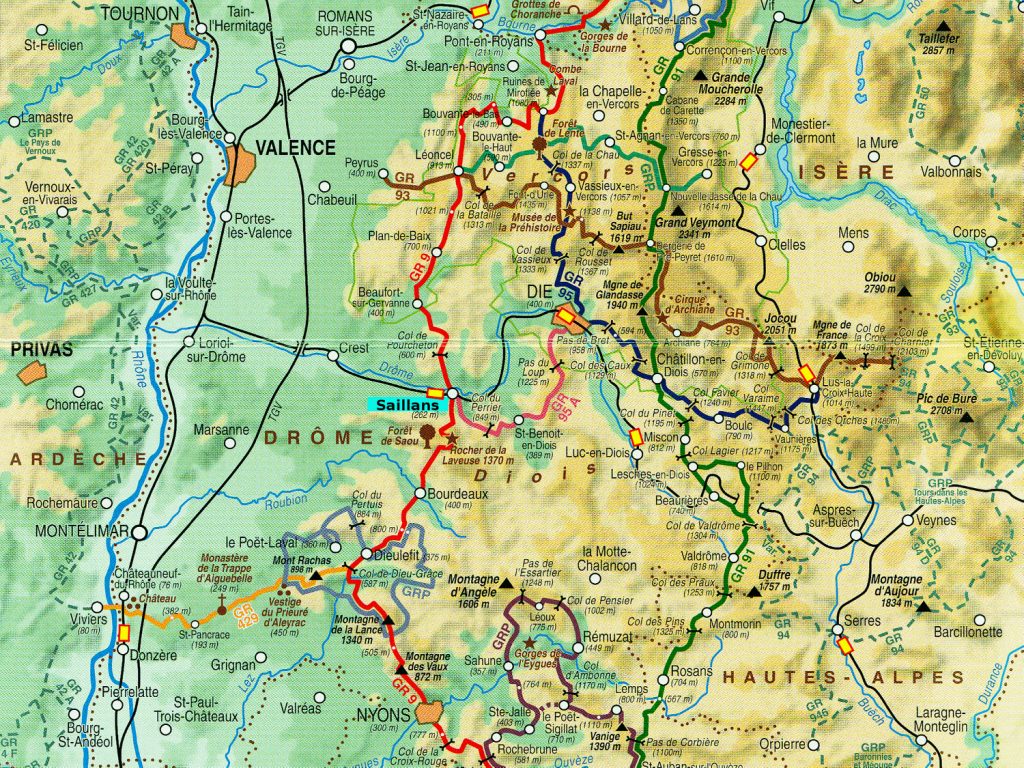 Le GR9, les randonnées pédestres et les parcours VTT – Saillans